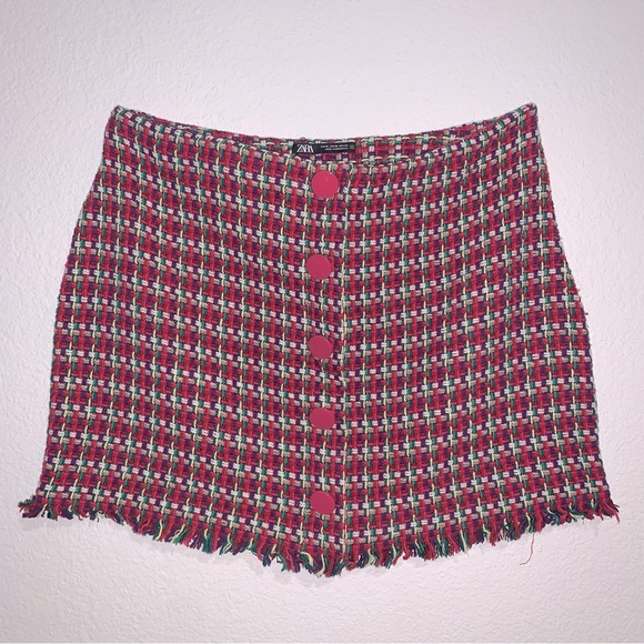 Zara | Skirts | Zara Tweed Multicolor Mini Skirt | Poshmark